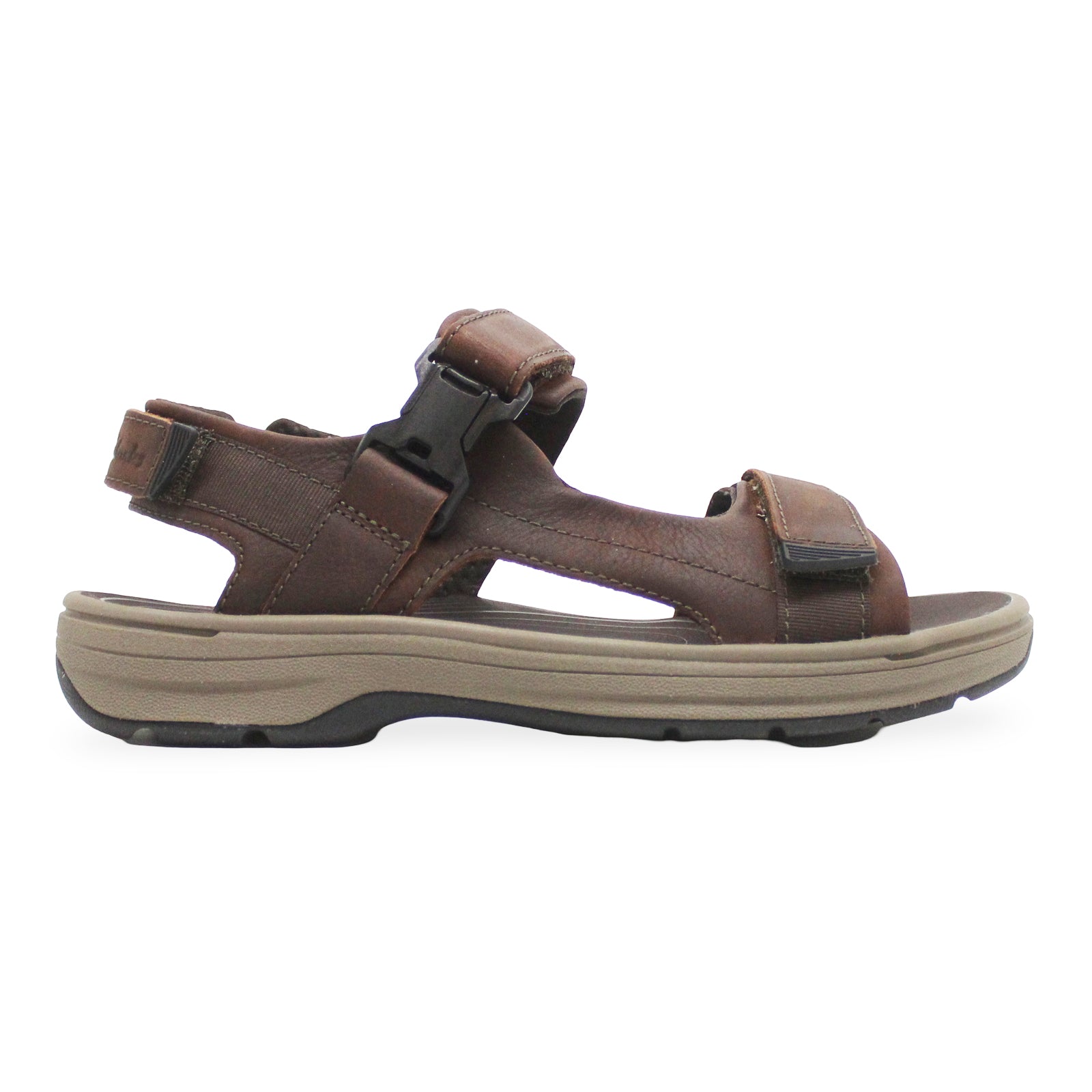 Clarks Saltway Edge Leather Men's Slingbacks Dark Brown Sandals