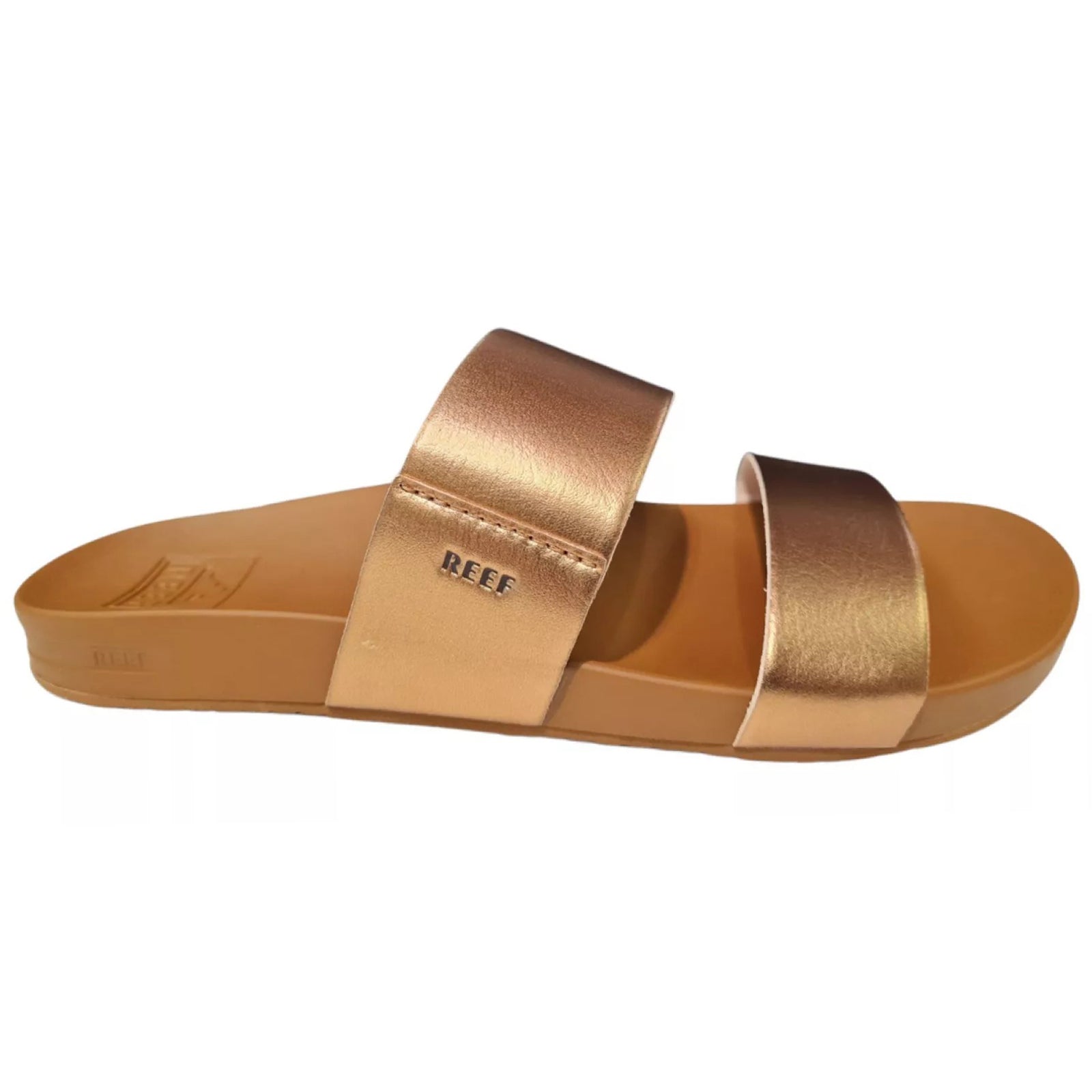 Reef Cushion Vista Vegan Leather Women's Slides Copper Tan Sandals