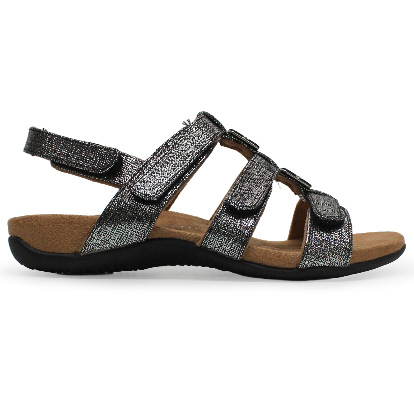 Vionic Rest Amber Synthetic Women's Slingbacks Black Metallic Sandals