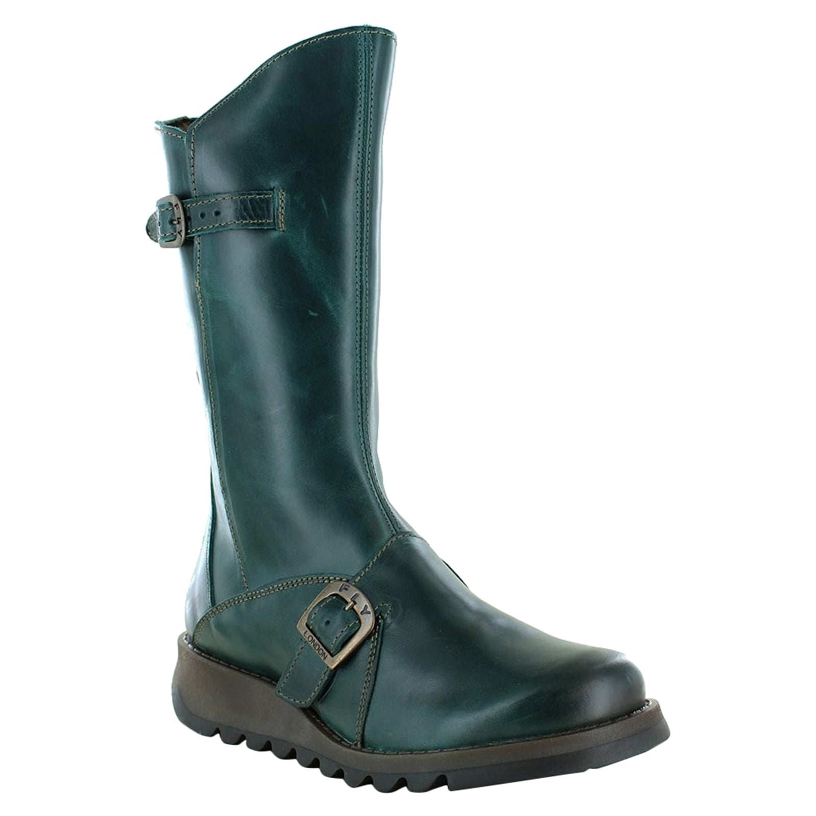 Fly London MES 2 Rug Leather Women's Zip Up Petrol Boots