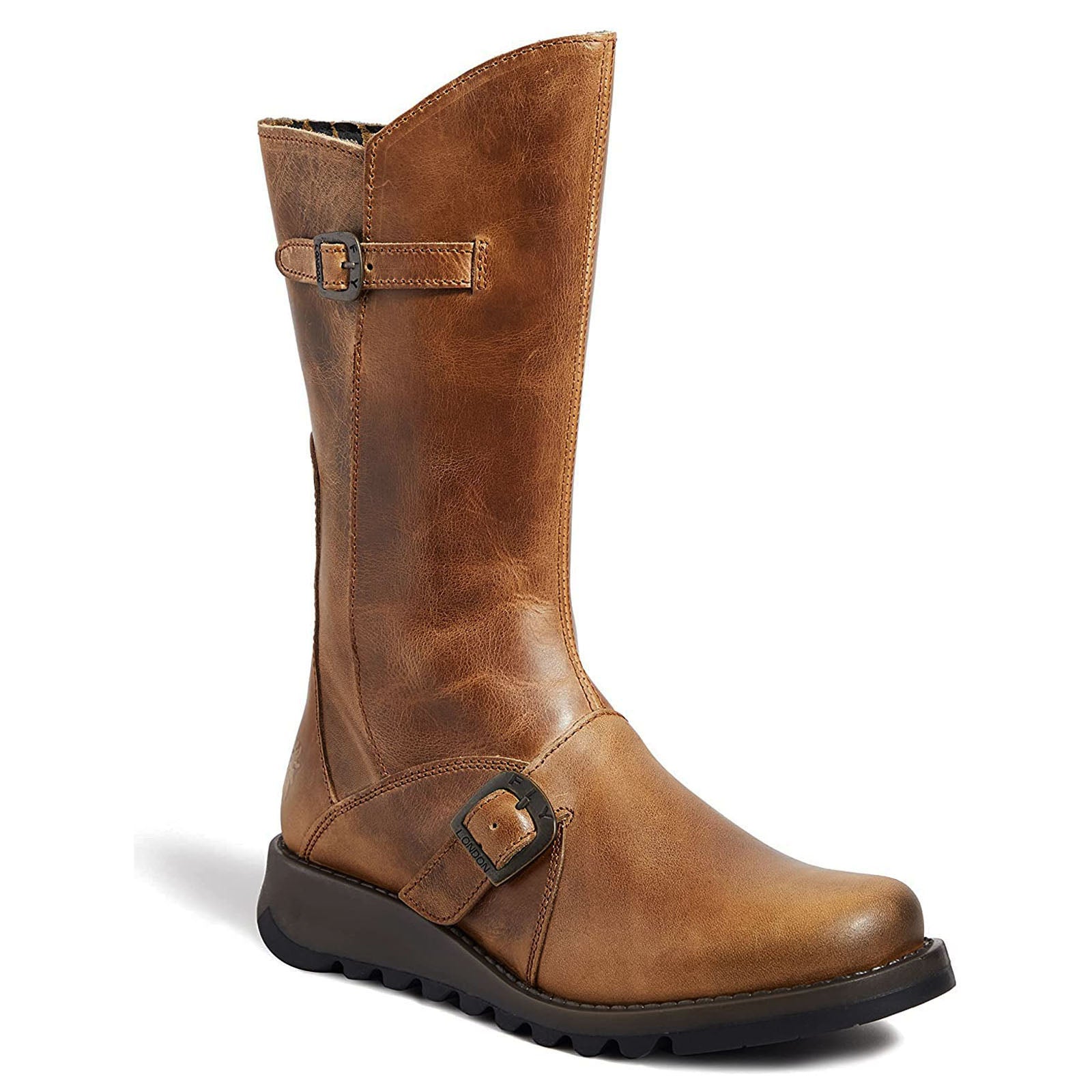 Fly London MES 2 Rug Leather Women's Zip Up Camel Boots