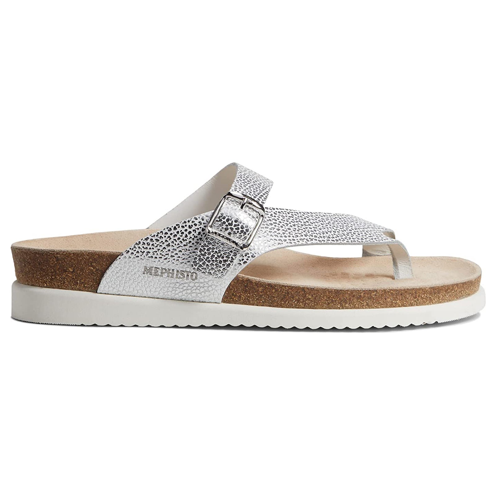 Mephisto Helen Leather Women's Silver Toe Post Sandals