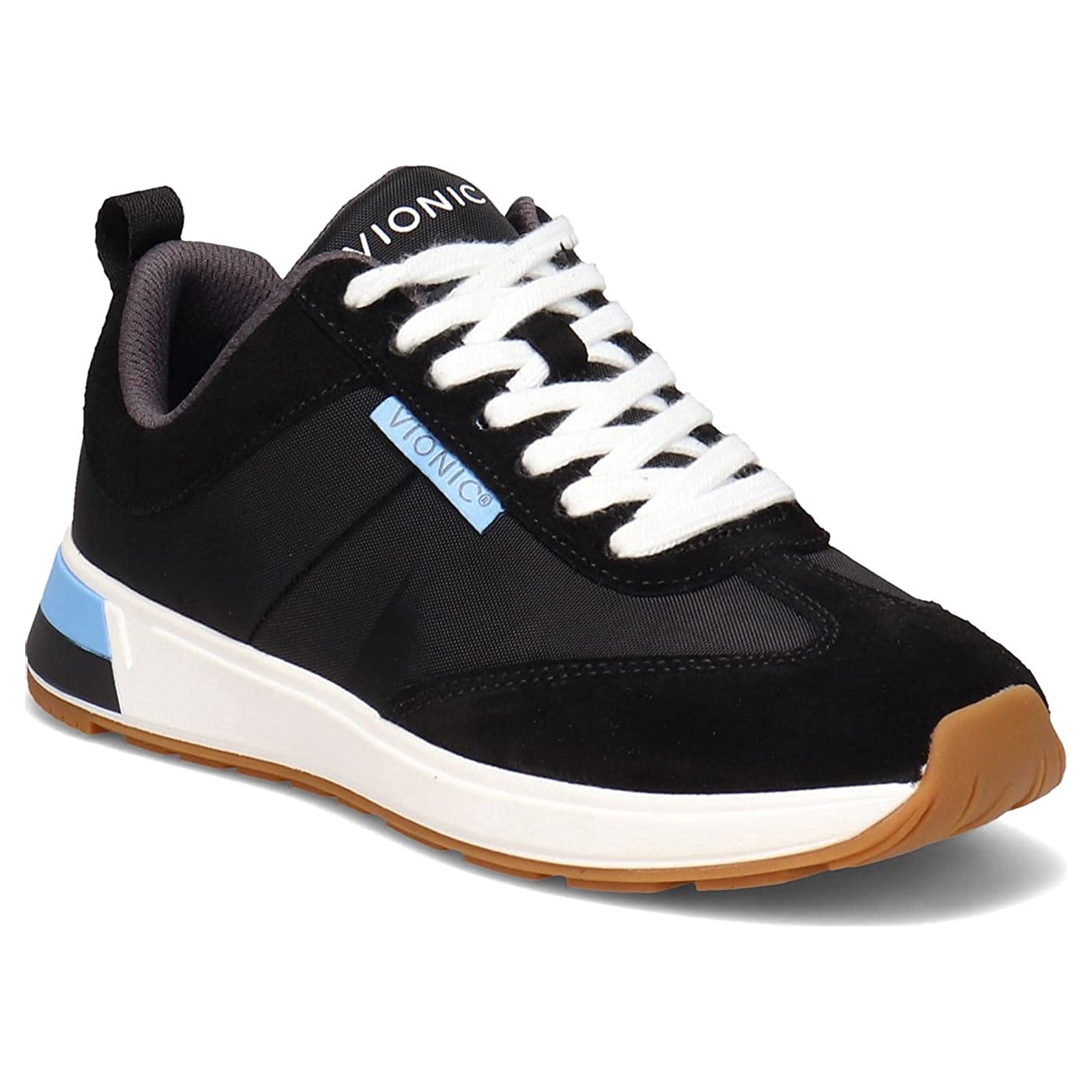 Vionic Curran Breilyn Suede Textile Women's Lace Up Black Trainers
