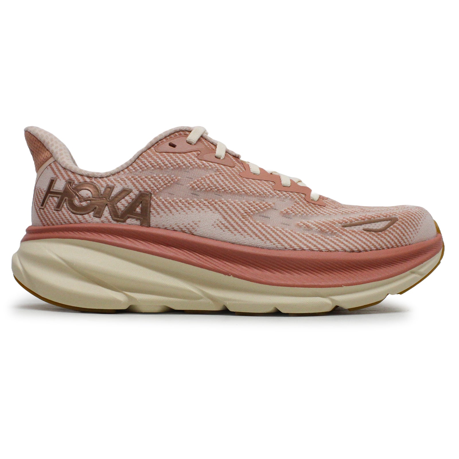 Hoka Clifton 9 Textile Women's Running Sandstone Cream Trainers