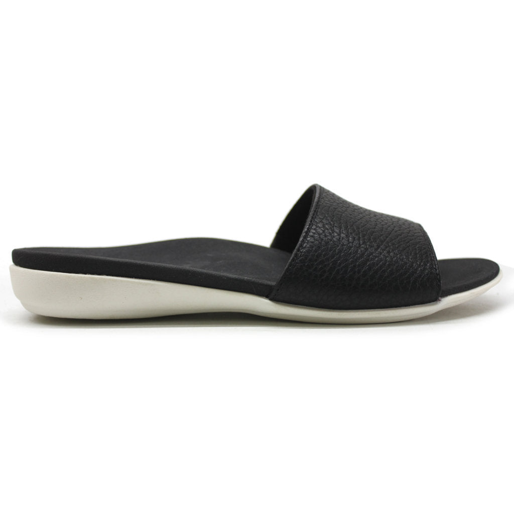 Vionic Val Leather Women's Slides Black Sandals