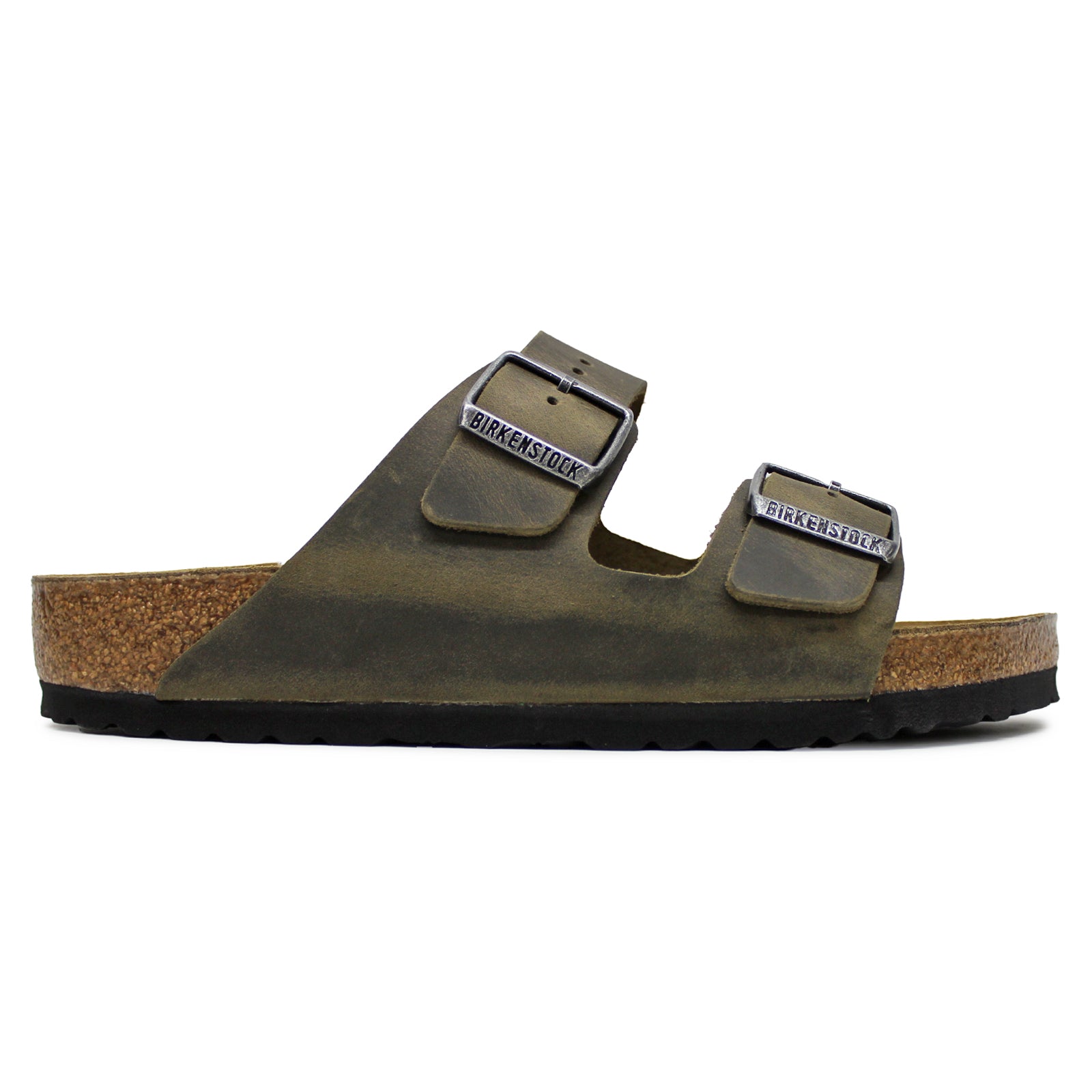 Birkenstock Arizona BS Oiled Leather Unisex Slides Faded Khaki Sandals