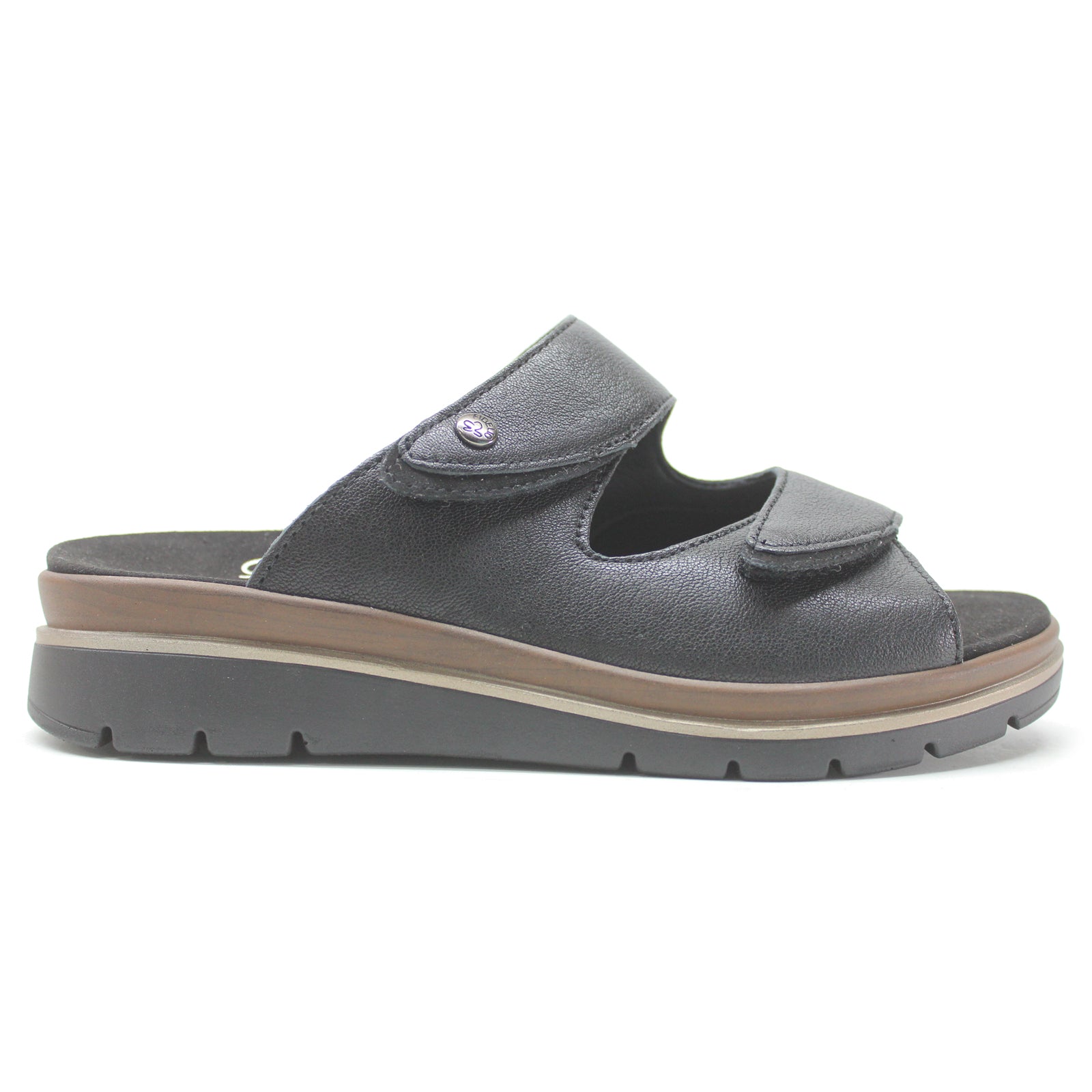 Fidelio Glory Leather Women's Slip On Black Sandals