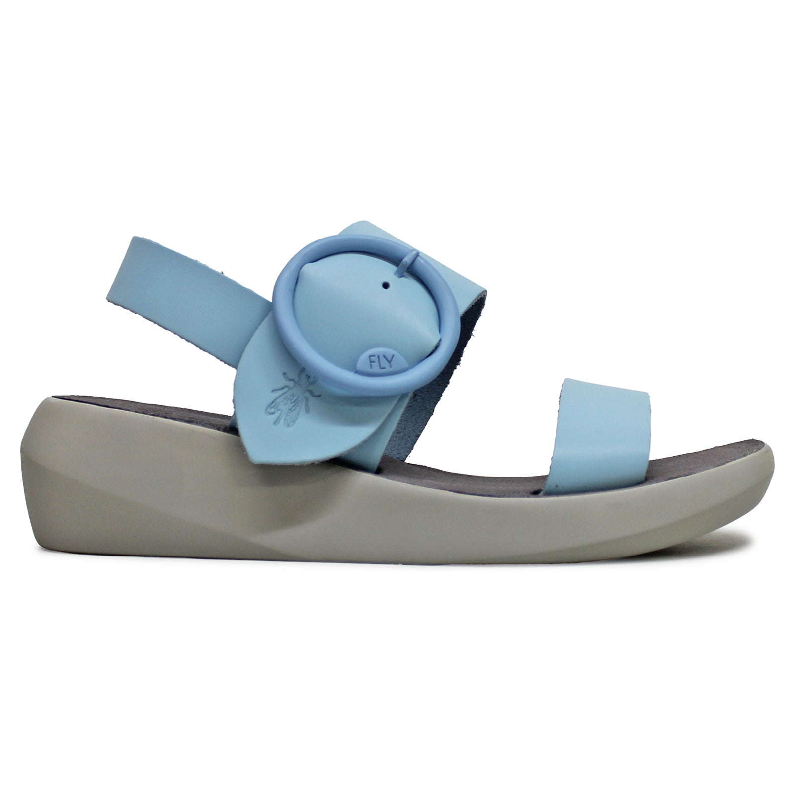 Fly London BANI739FLY Brooklyn Leather Women's Comfort Sky Blue Sandals