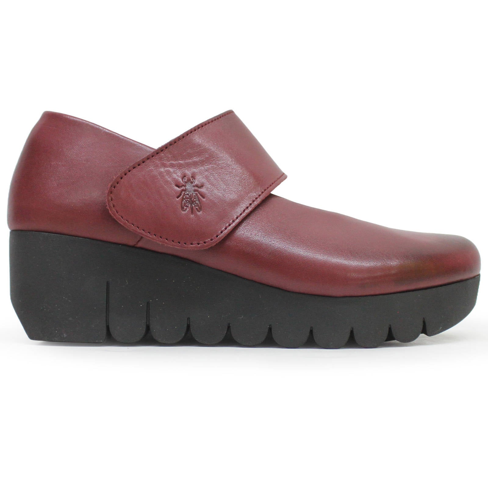 Fly London VARI188FLY Burn Leather Women's Wedge Sole Burgundy Shoes